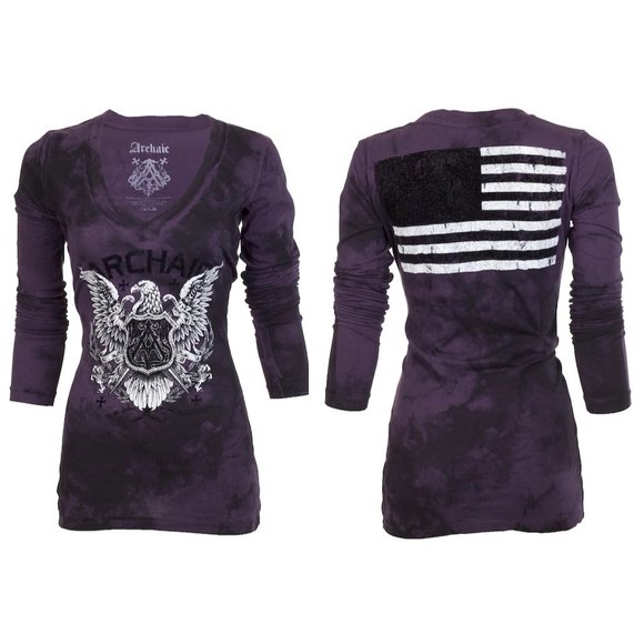 Affliction | Tops | Archaic Affliction Womens Tshirt Long Sleeve Free ...
